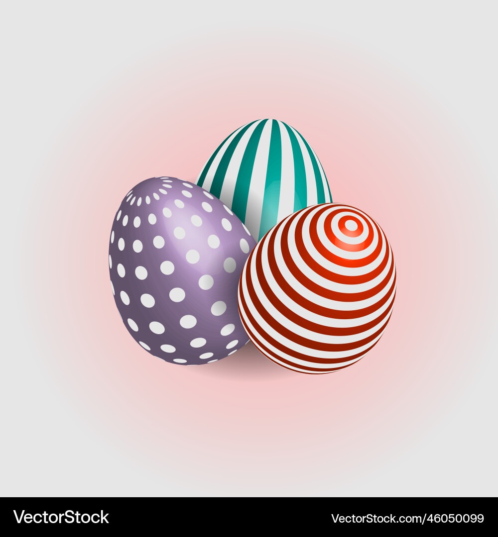 Easter eggs with stripes and polka dots Royalty Free Vector