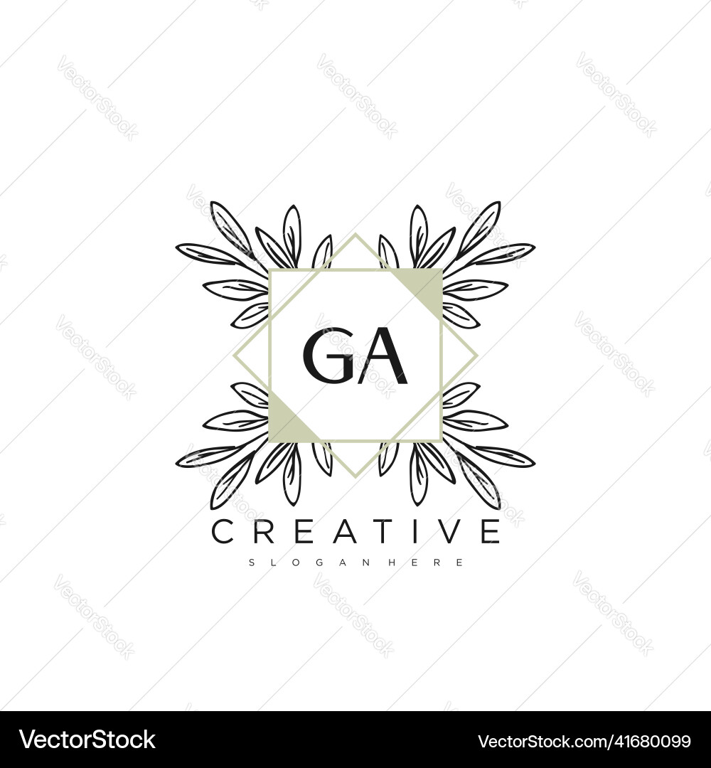 Ga initial letter flower logo template premium art