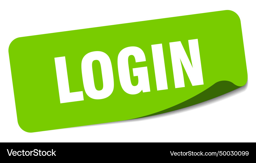 Login sticker label Royalty Free Vector Image - VectorStock