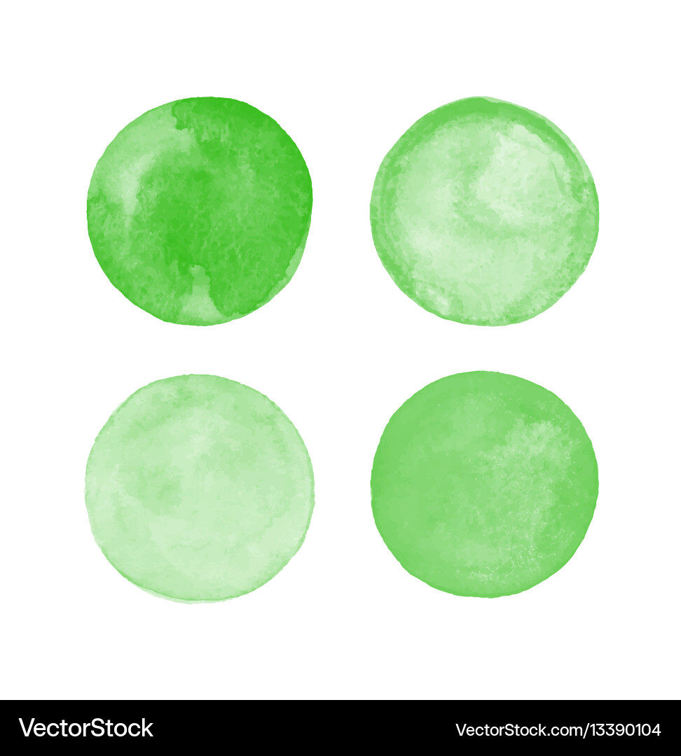 Green isolated watercolor paint circle Royalty Free Vector