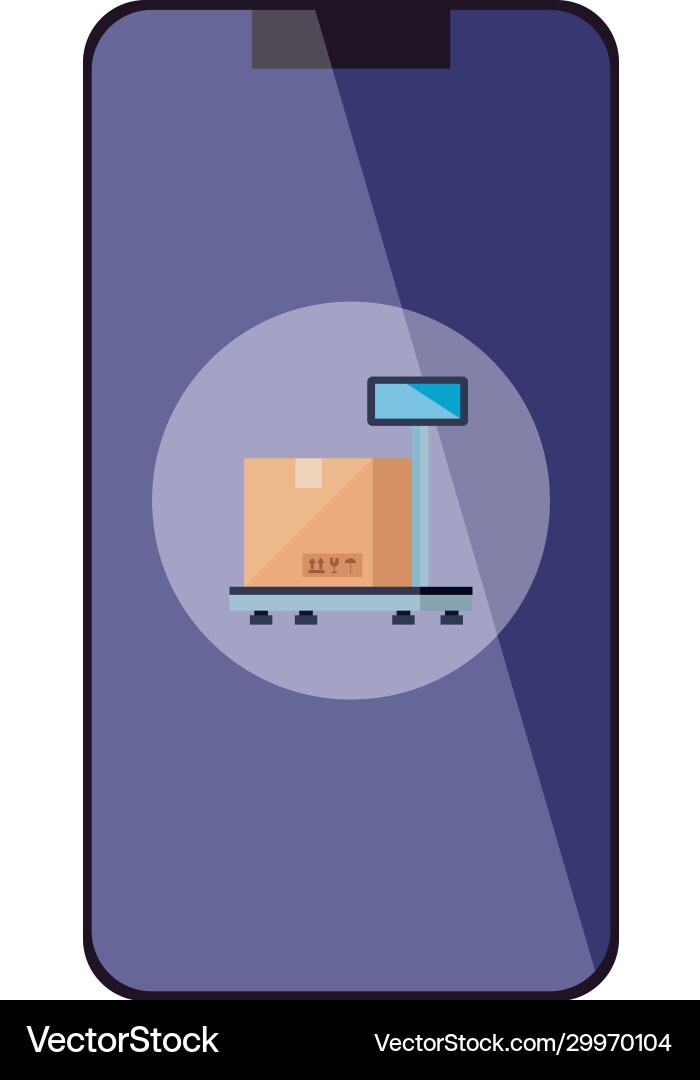 Isolated delivery box over scale inside smartphone
