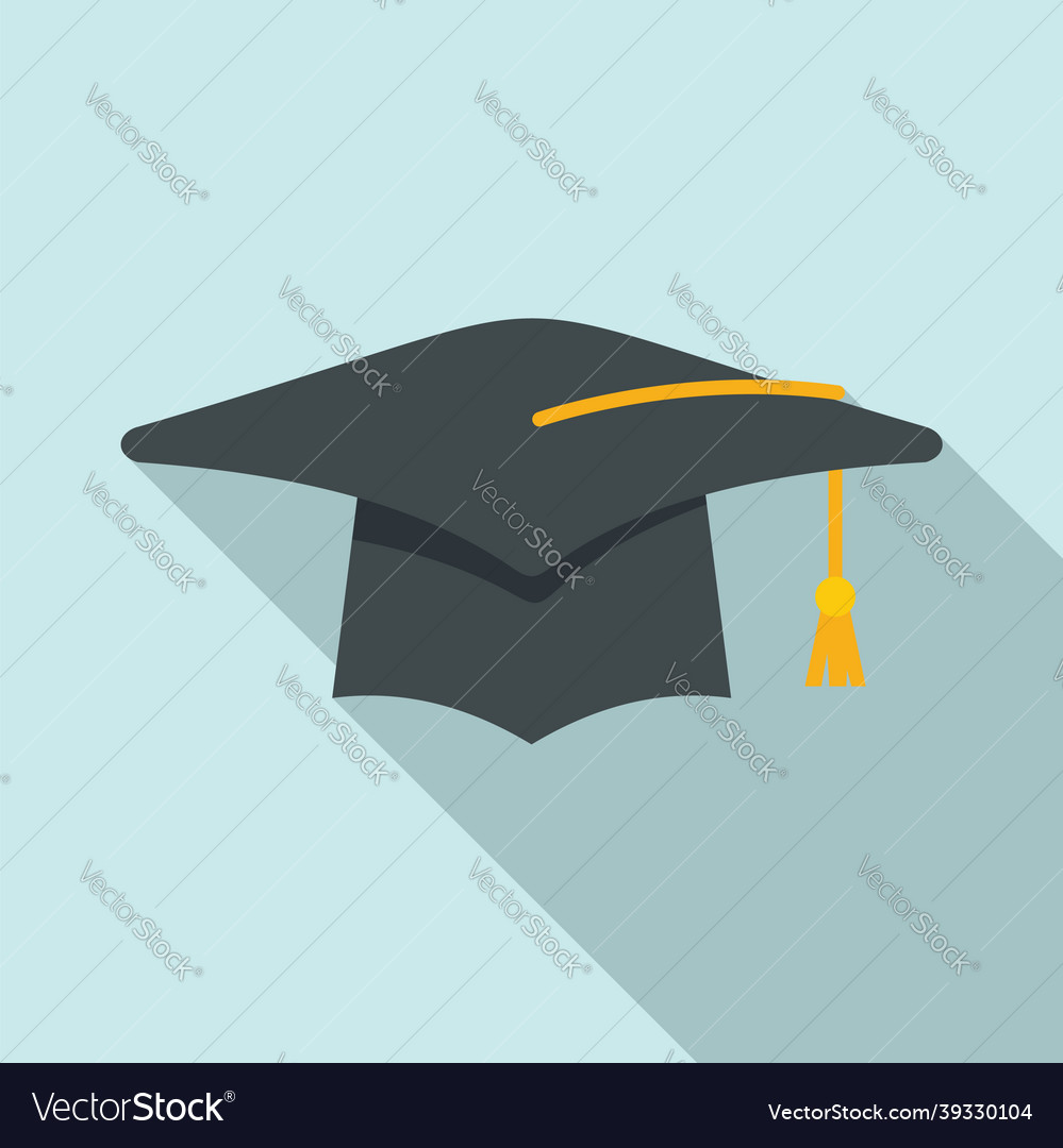Student graduation hat icon flat school Royalty Free Vector Student graduation hat icon flat school Royalty Free Vector