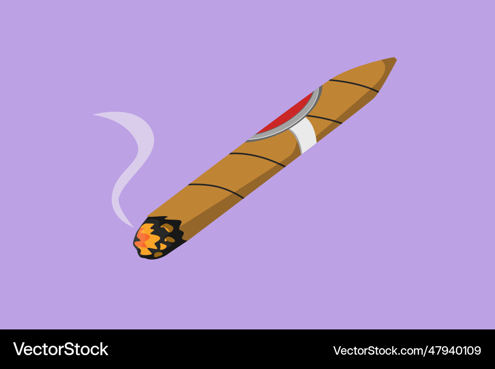 Character flat drawing of stylized smoking cigar Vector Image