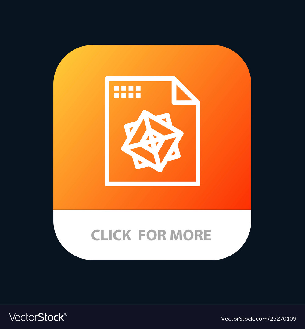 File processing 3d design mobile app button Vector Image