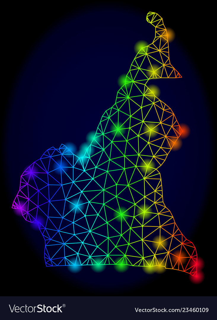 Polygonal network spectrum mesh map Royalty Free Vector