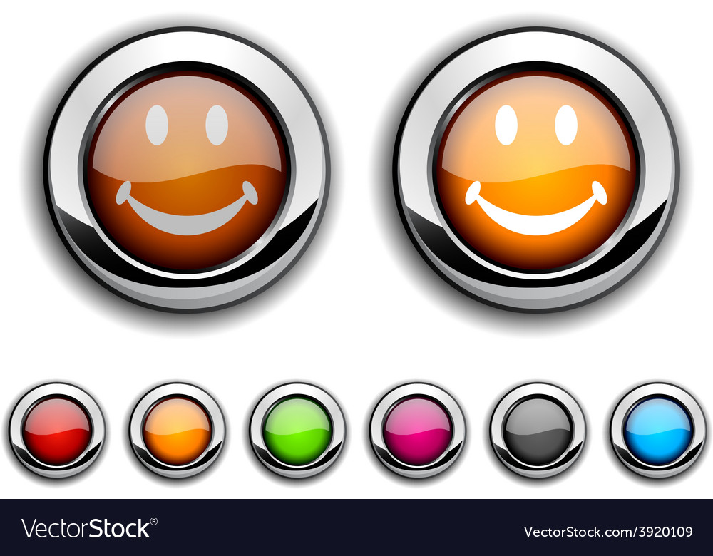 Smiley button Royalty Free Vector Image - VectorStock