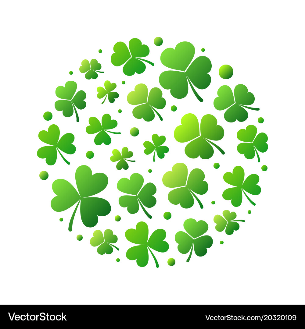St patricks day round shamrocks Royalty Free Vector Image