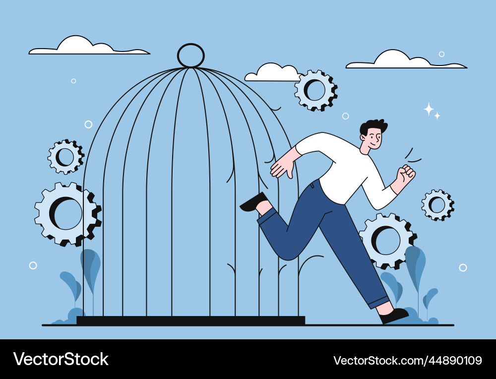 Workforce autonomy concept Royalty Free Vector Image