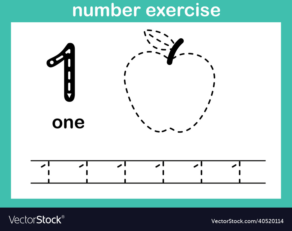 Number exercise Royalty Free Vector Image - VectorStock
