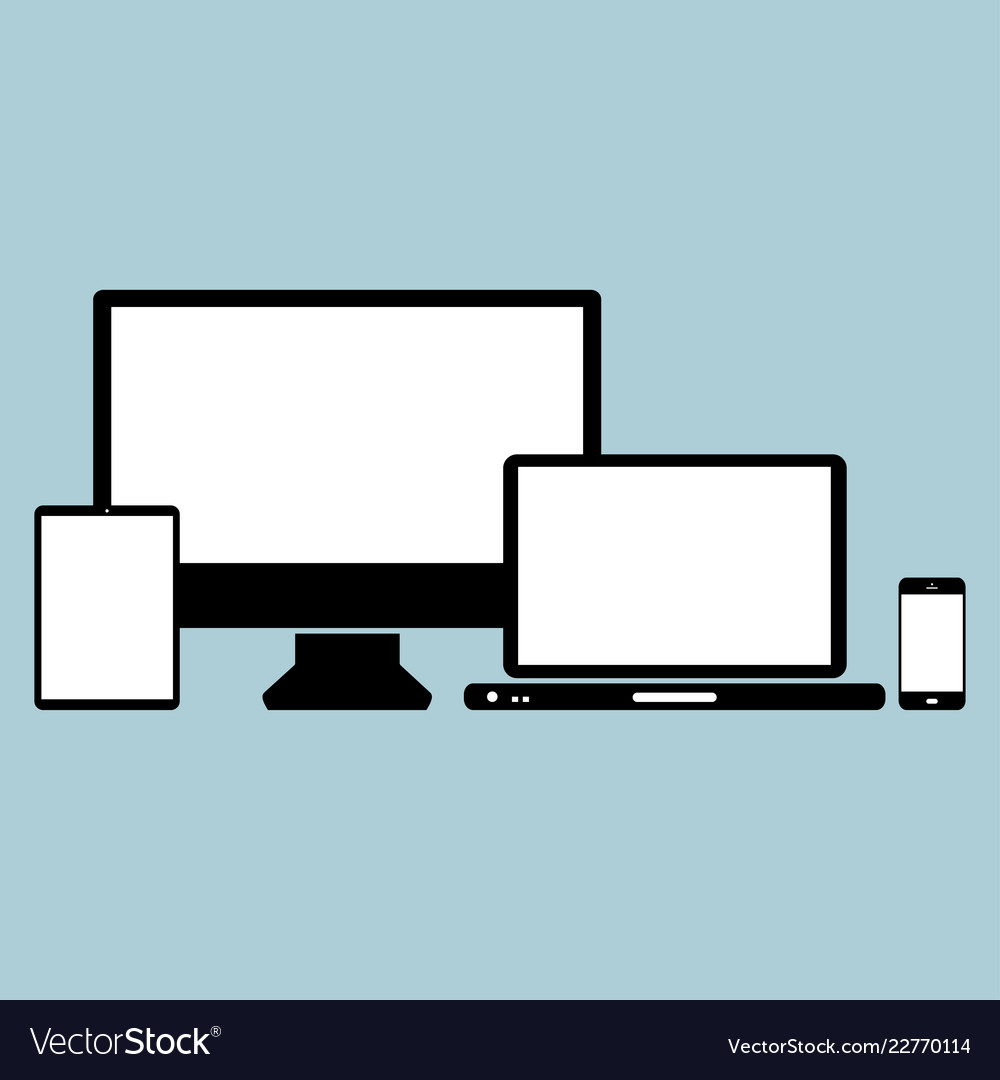 Set with light displays computer notebook tablet Vector Image