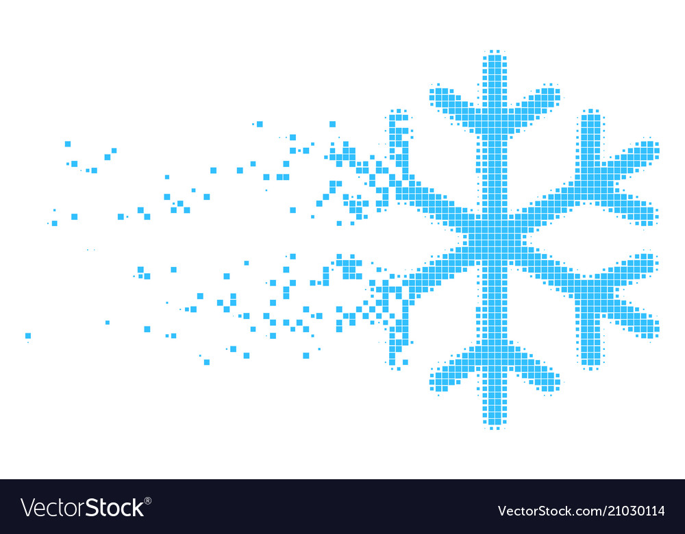 Snowflake dissolved pixel icon Royalty Free Vector Image