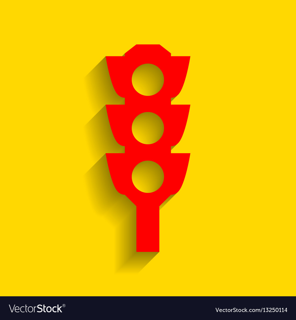 Traffic light sign red icon with soft Royalty Free Vector