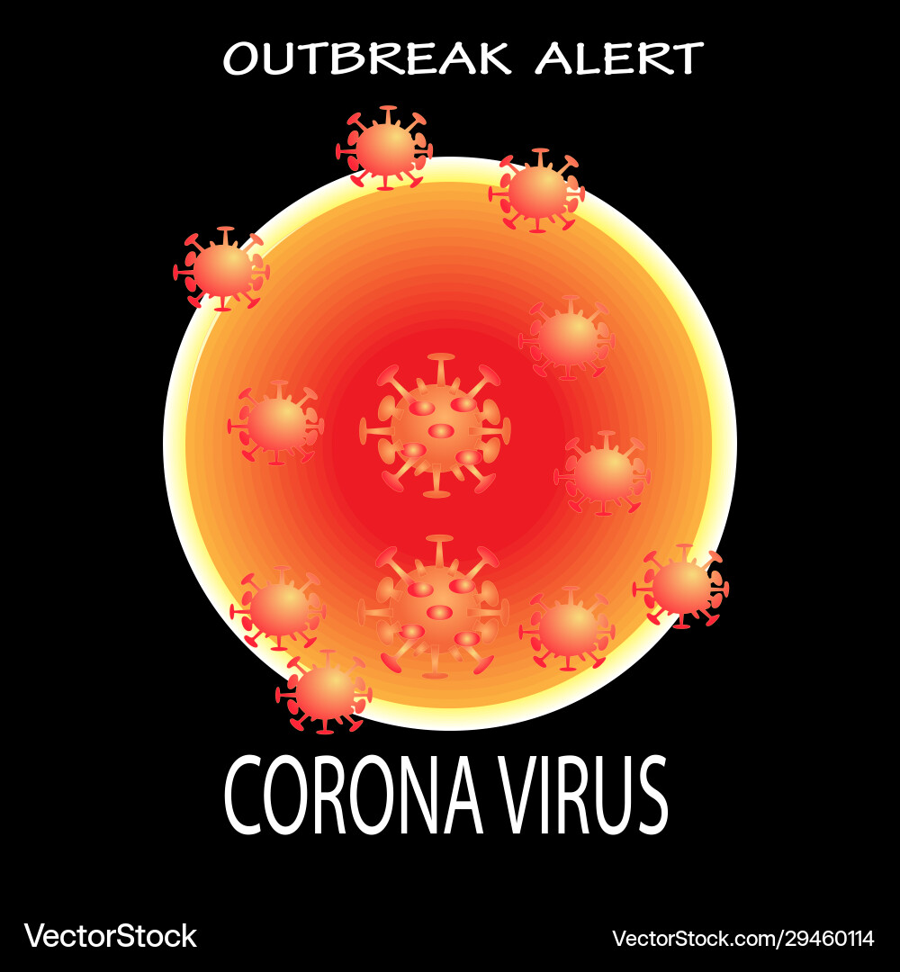 Wuhan corona virus outbreak alert sign Royalty Free Vector