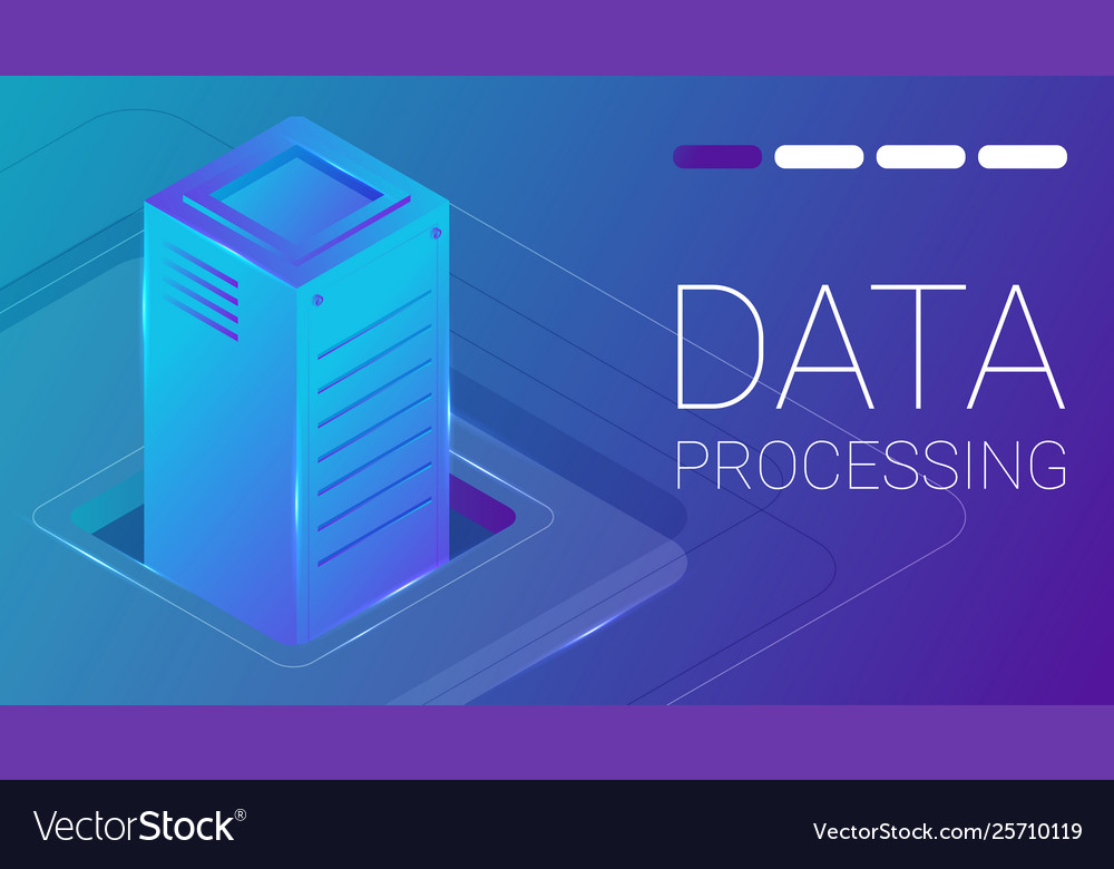 Concept big data processing energy station Vector Image