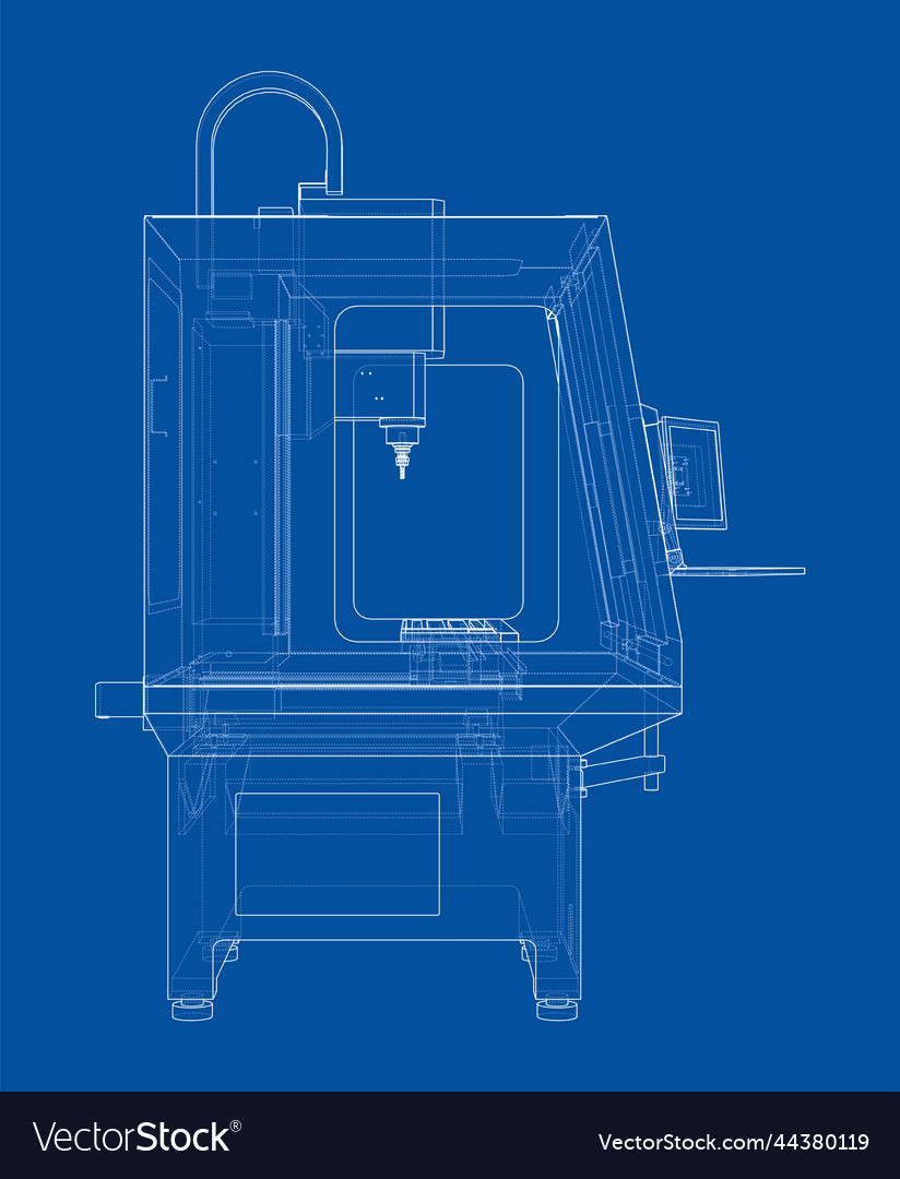 Metalworking cnc milling machine Royalty Free Vector Image