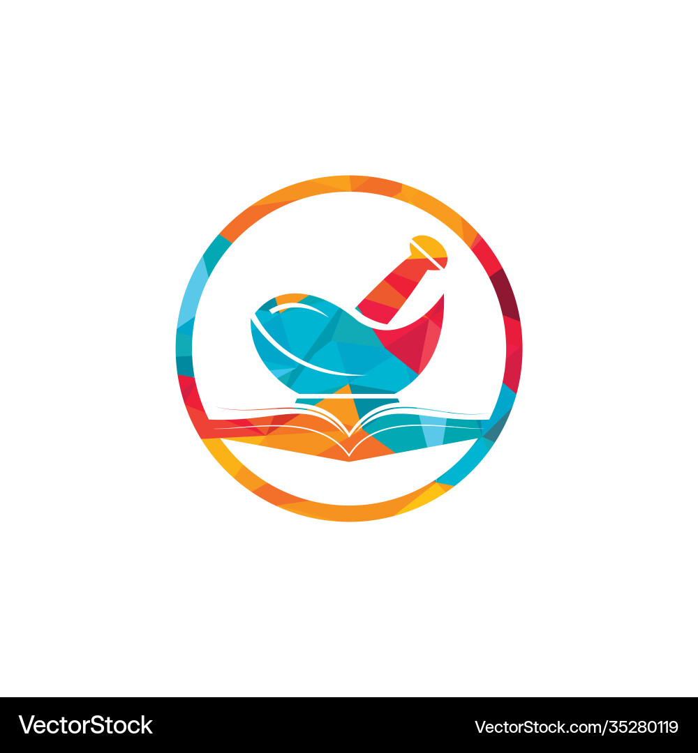 Pharmacy book logo design Royalty Free Vector Image