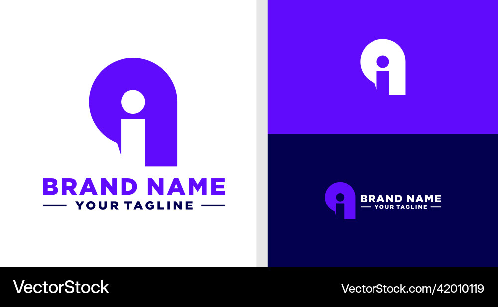 Qi logo monogram lowercase editable Royalty Free Vector
