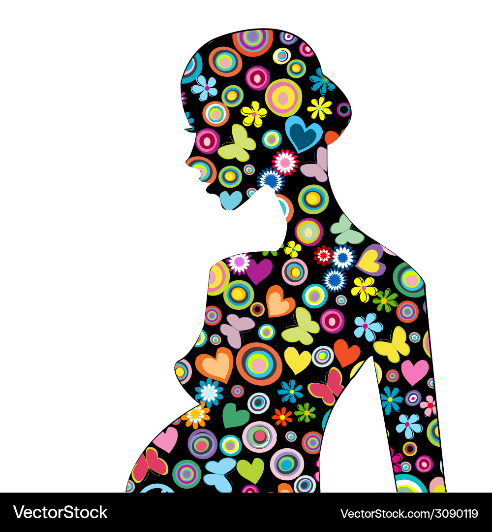 Woman with flowers Royalty Free Vector Image - VectorStock