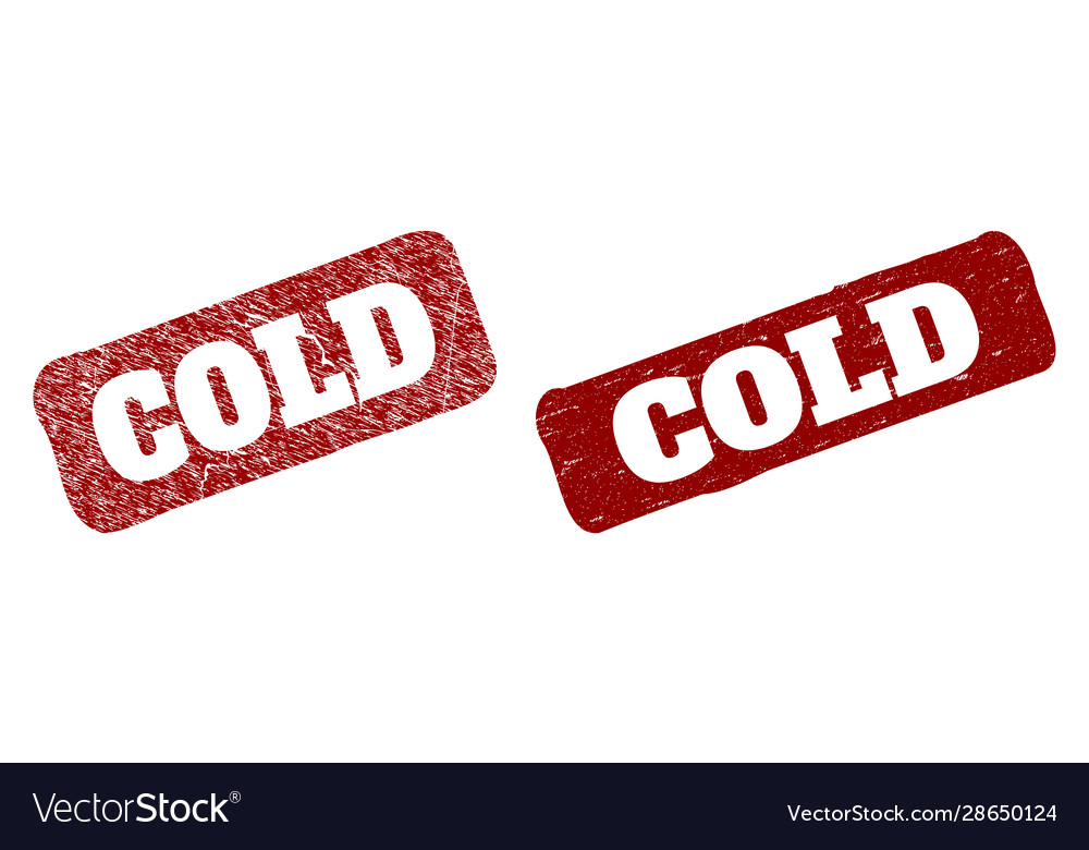 Cold red rounded rough rectangular stamp seal Vector Image