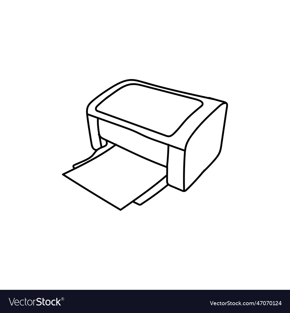 Printers line simple creative logo Royalty Free Vector Image