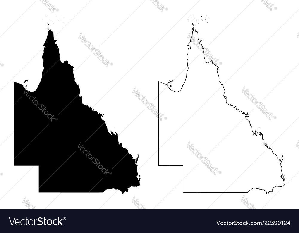 Queensland map Royalty Free Vector Image - VectorStock