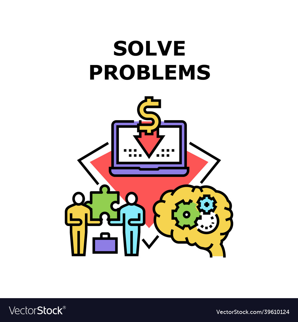Solve problems concept color Royalty Free Vector Image