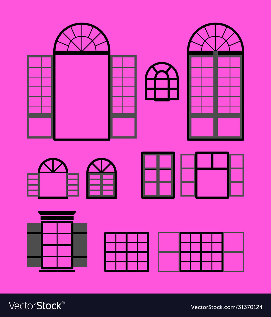 Window-set Royalty Free Vector Image - VectorStock