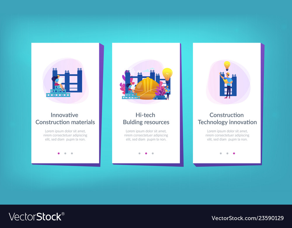 Innovative construction materials app interface Vector Image