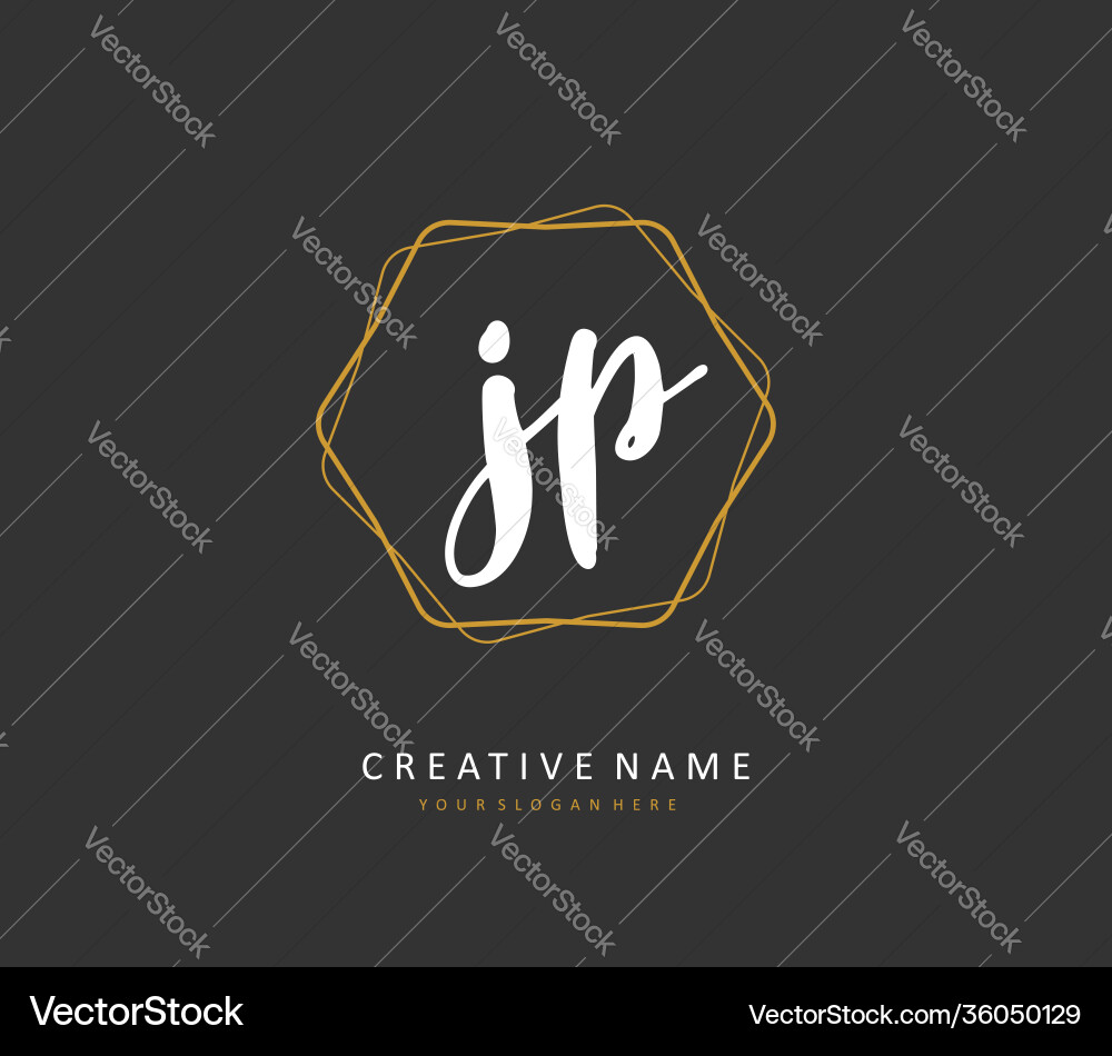 Jp initial letter handwriting and signature logo Vector Image