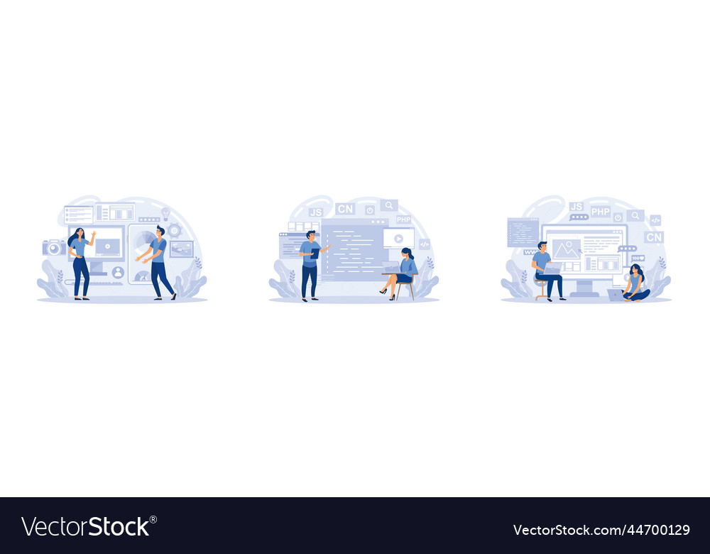 Mobile application development process creative Vector Image Mobile application development process creative Vector Image