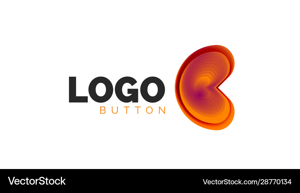 Abstract round shape logo template minimal Vector Image