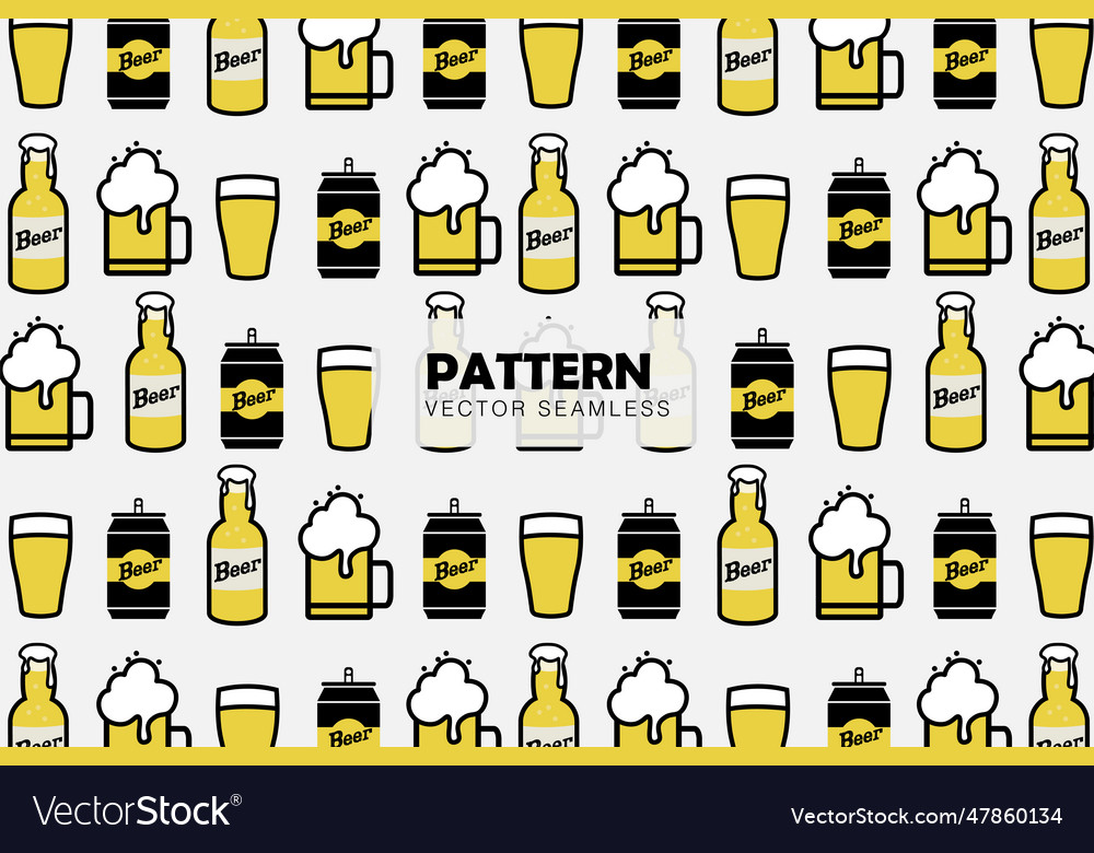 Beer drinks seamless repeat pattern Royalty Free Vector