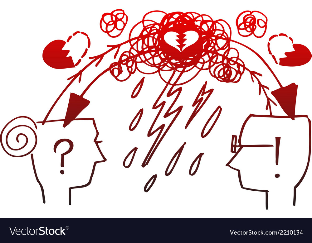 Couple misunderstood Royalty Free Vector Image