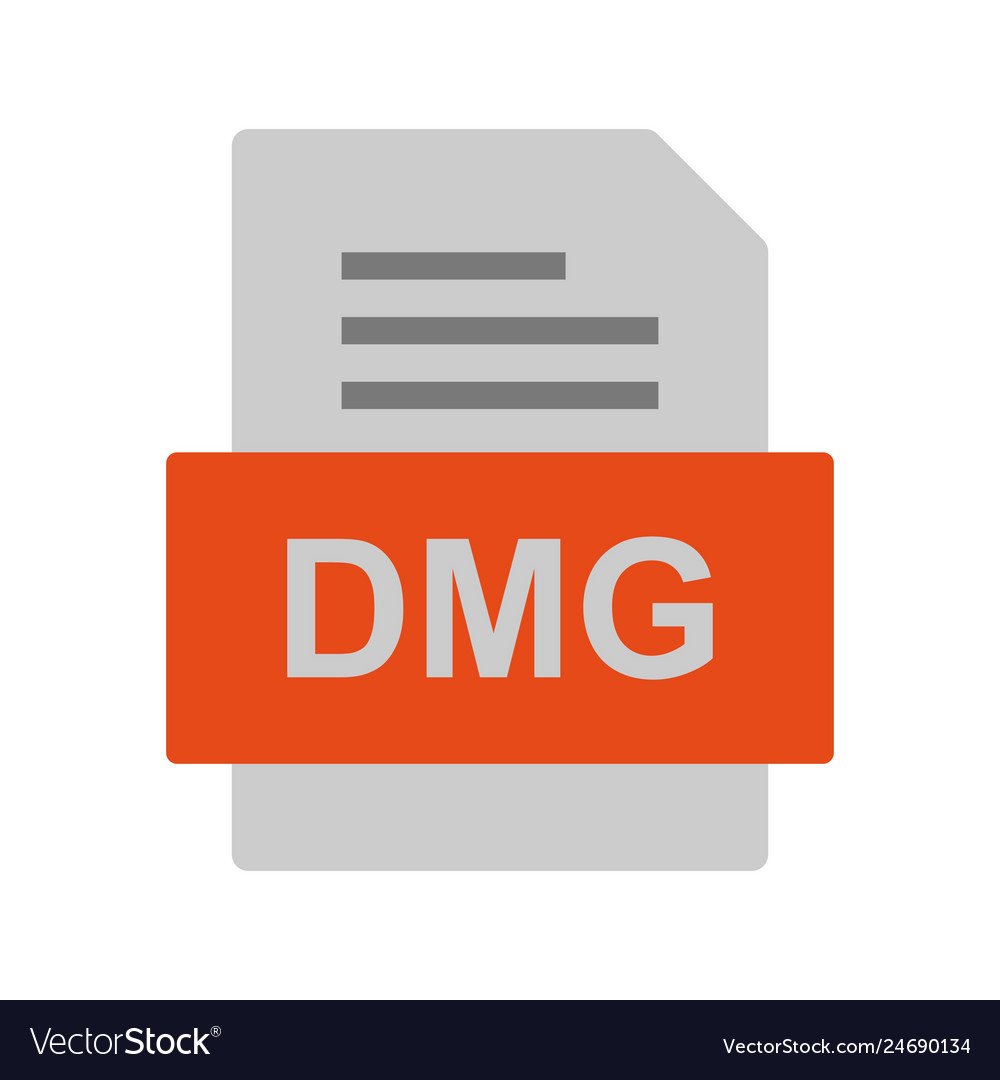 Dmg file document icon Royalty Free Vector Image