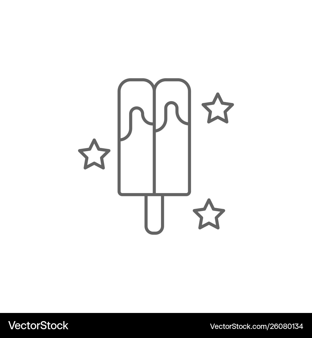 Popsicle ice cream outline icon elements Vector Image