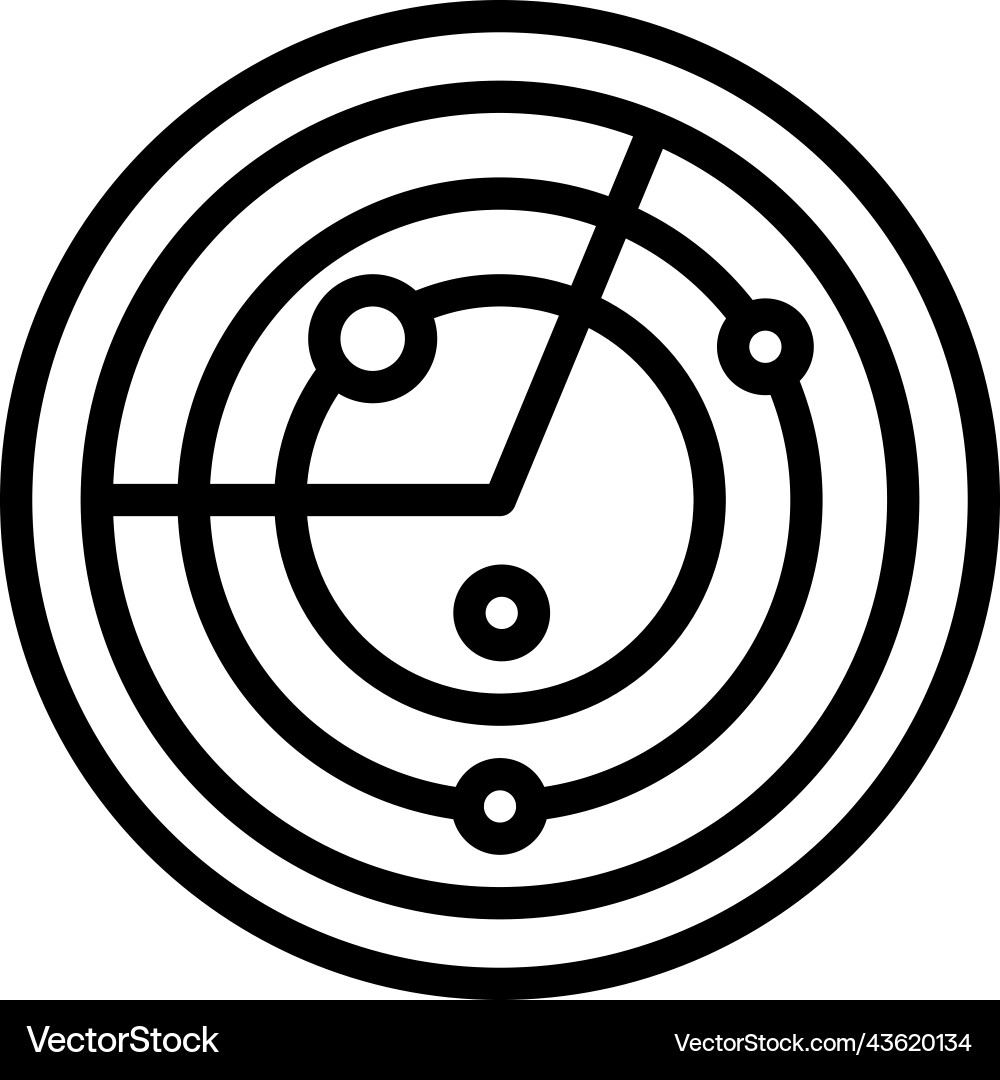 Radar icon location map and navigation Royalty Free Vector
