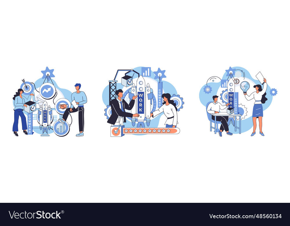 Team solving problems successful business Vector Image Team solving problems successful business Vector Image