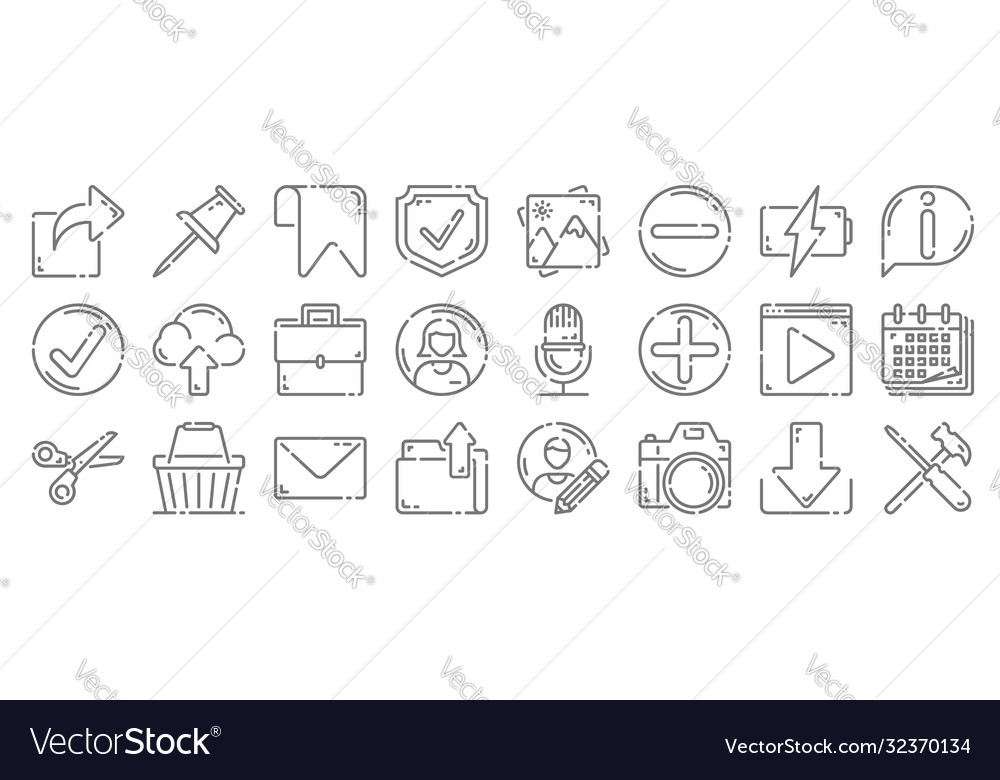 User interface line icons linear set quality line Vector Image