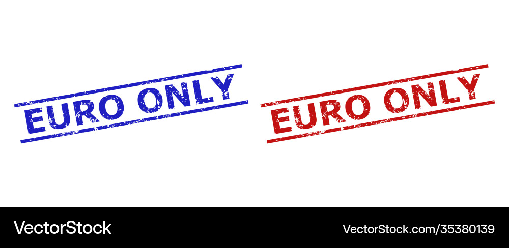 Euro only seals with rubber texture and parallel Vector Image