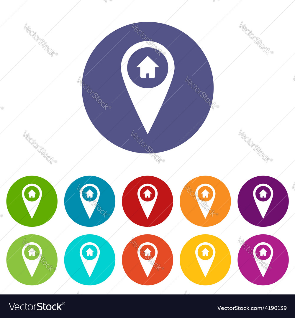 Home pointer flat icon Royalty Free Vector Image