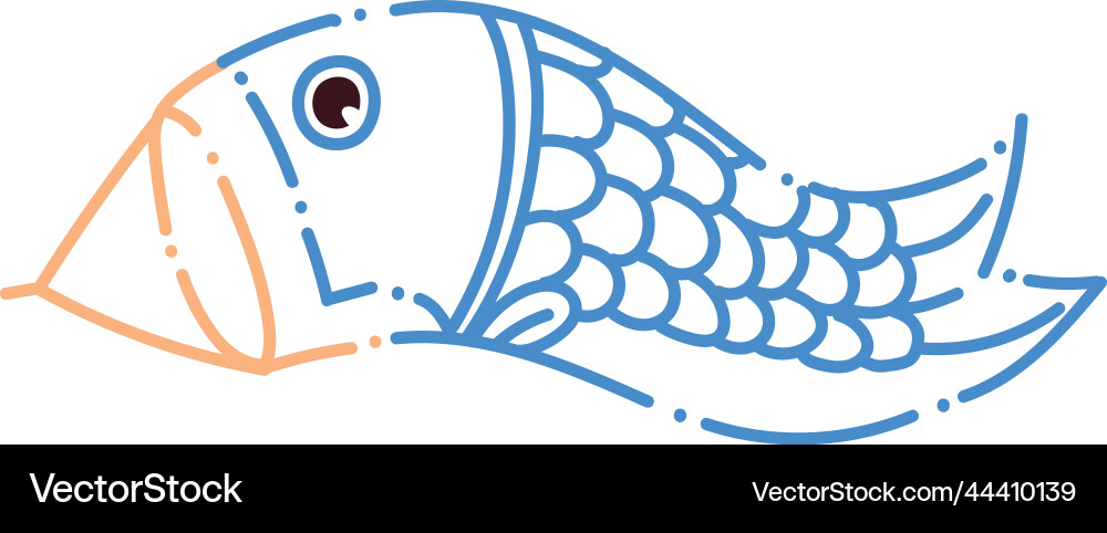 Koinobori fish carp Royalty Free Vector Image - VectorStock