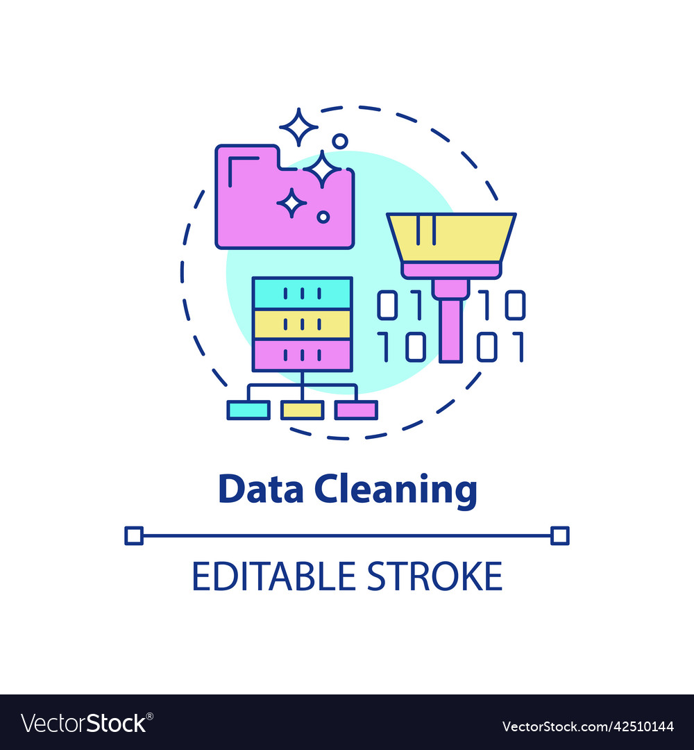 Data cleaning concept icon Royalty Free Vector Image