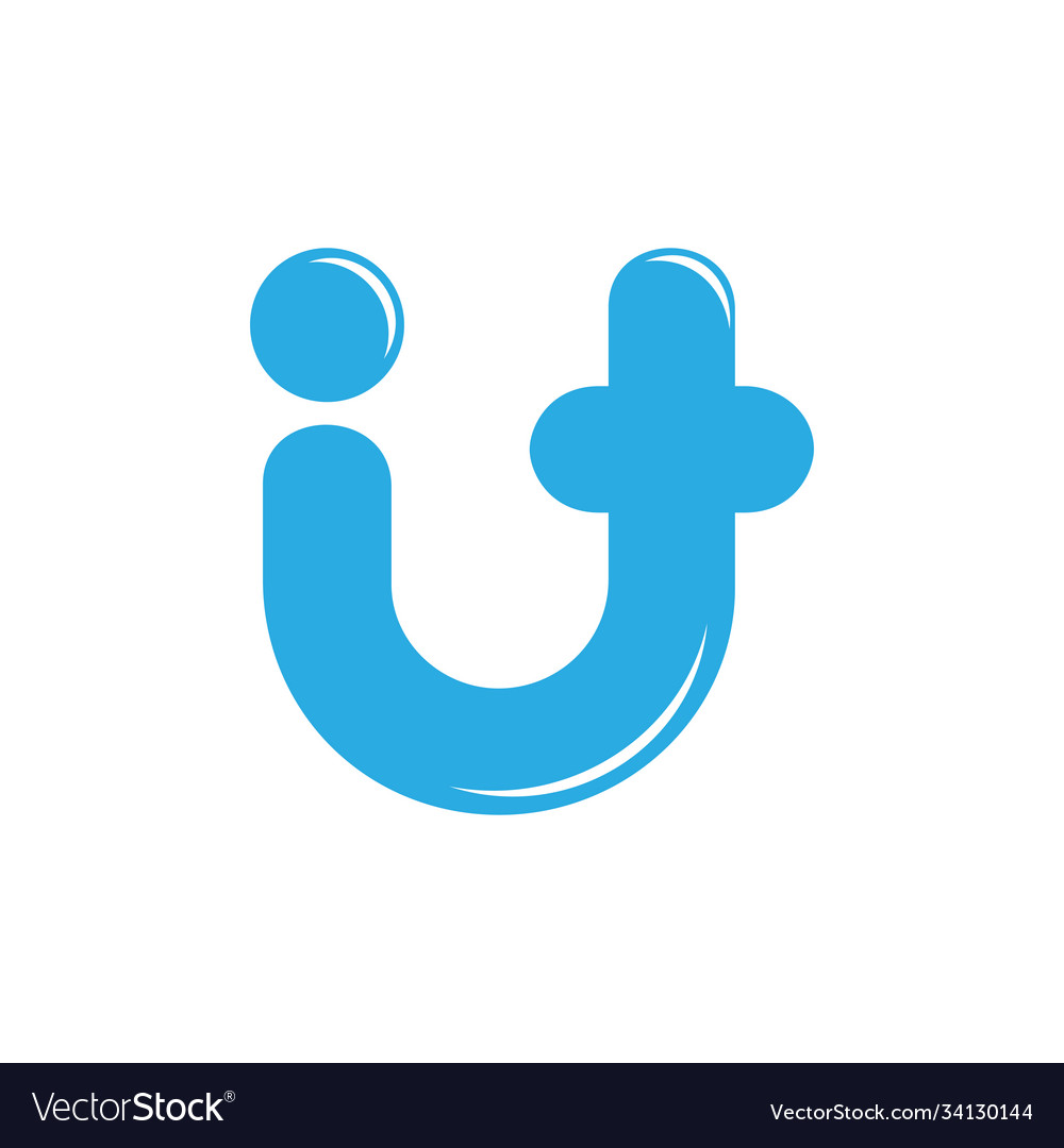 Letter it simple linked curves logo Royalty Free Vector Letter it simple linked curves logo Royalty Free Vector