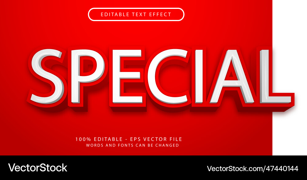 Special 3d text effect and editable text effect Vector Image