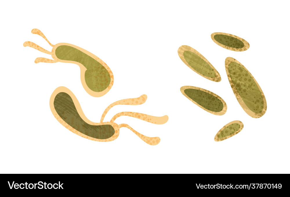 Bacteria set disease causing objects Royalty Free Vector