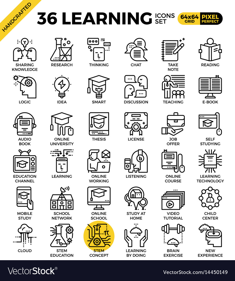 Learning education concept icons Royalty Free Vector Image Learning education concept icons Royalty Free Vector Image