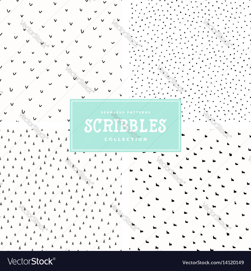 Scribbles pattern collection Royalty Free Vector Image