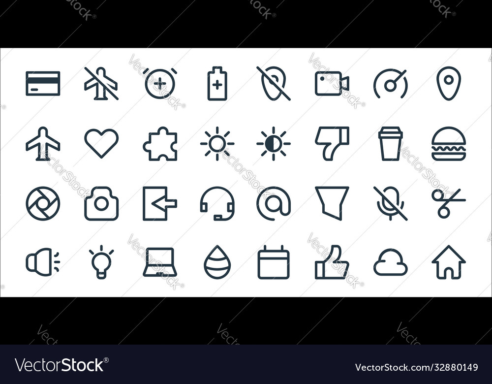 User interface line icons linear set quality line Vector Image