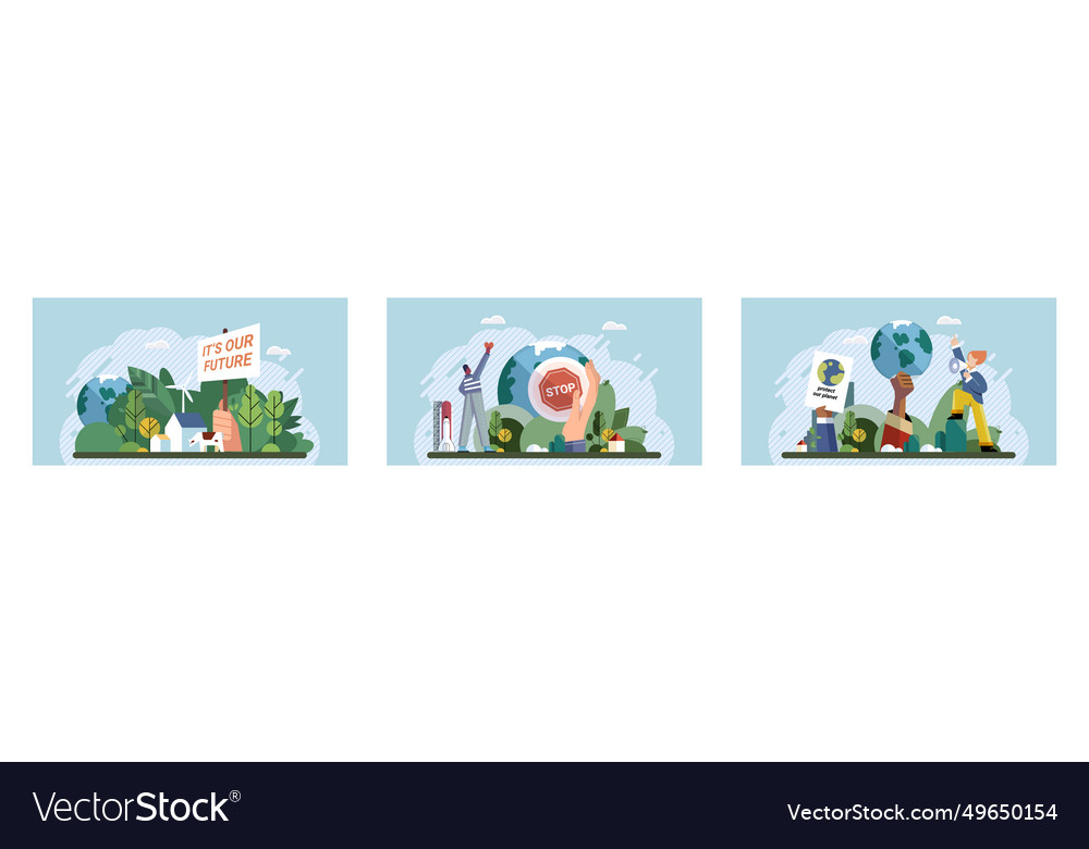 Climate change save the planet lets work Vector Image