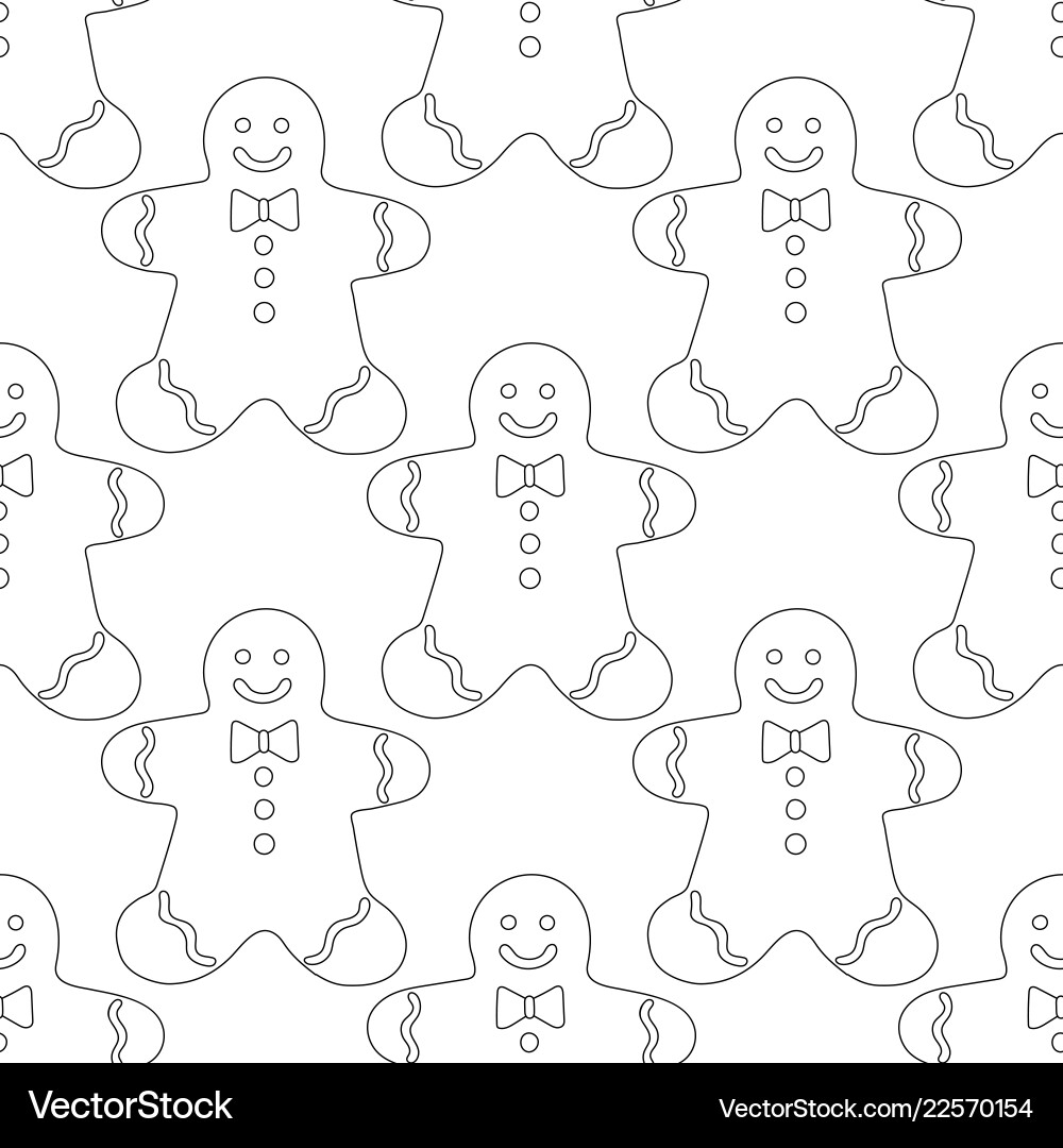 Gingerbread black and white Royalty Free Vector Image